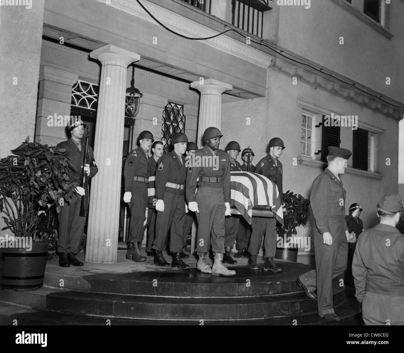the casket of General Patton at the Villa Reiner in Heidelberg (Germany ...