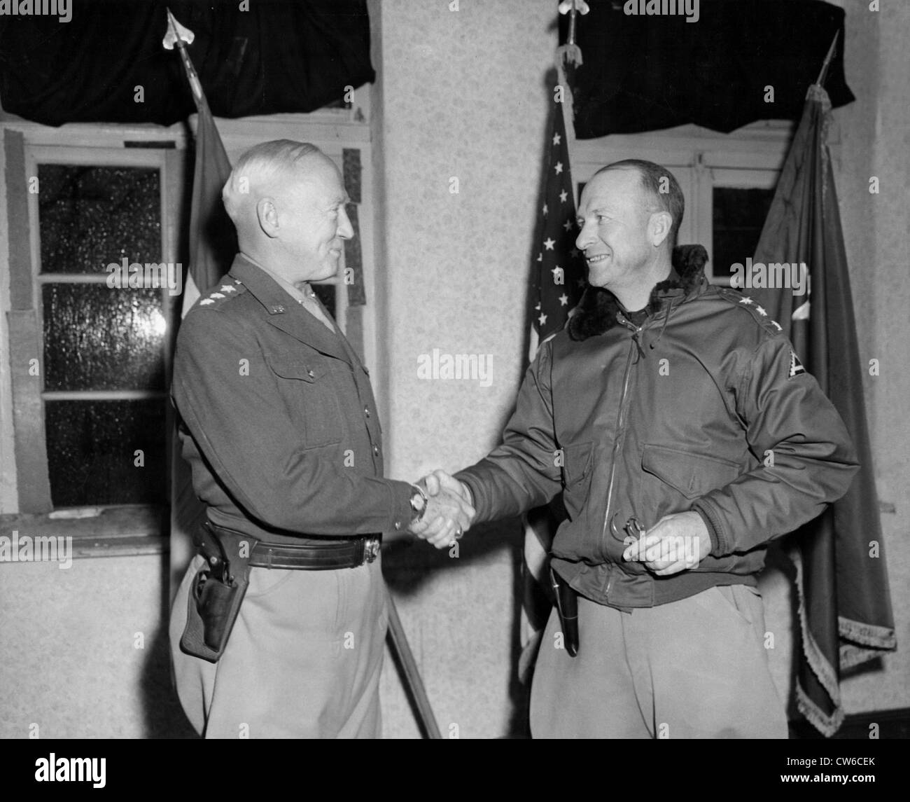 U.S Generals meet in Sarrebourg area in France ( December 4 ,1944 Stock ...