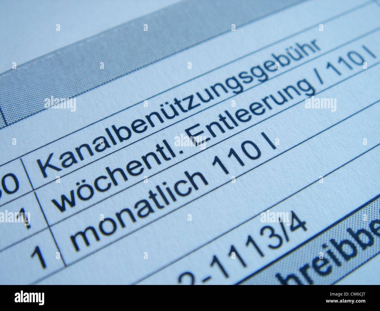 Bill of the garbage and sewer fees Stock Photo - Alamy