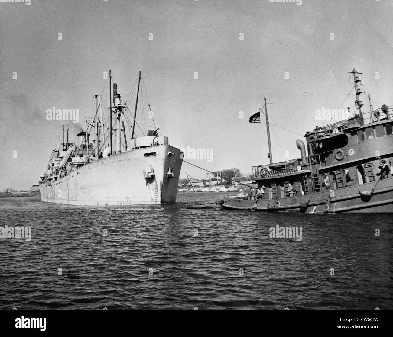 Ghent harbor (Belgium) operates for Allies (Spring 1945 Stock Photo - Alamy