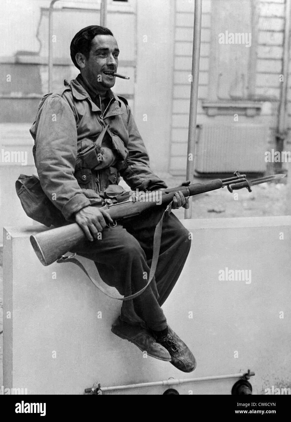 Ready for action in St-Malo, August 9, 1944 Stock Photo - Alamy