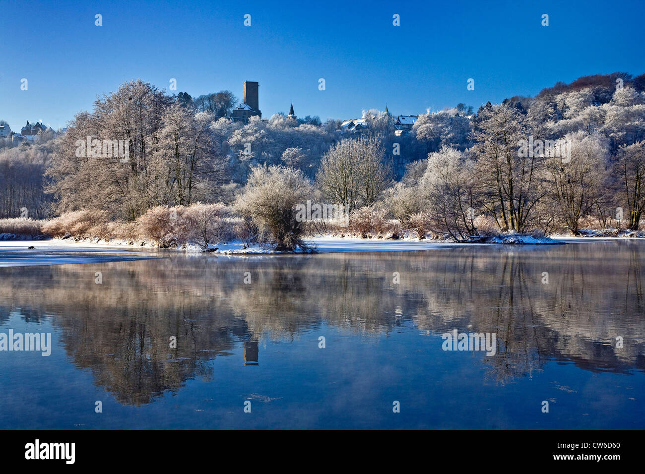 Ruhr River with Blankenstein Castle , Germany, North Rhine-Westphalia ...