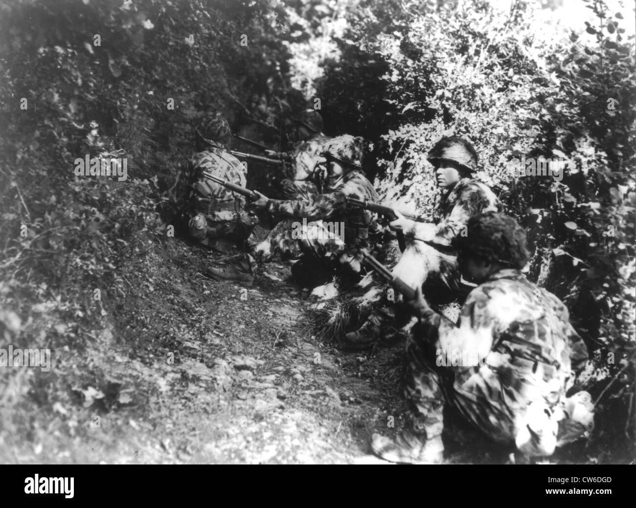 U.S. soldiers ready for action near Pont Brocard, Summer 1944 Stock ...