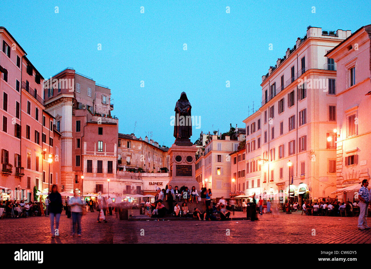 Rome, the Campo de Fiori in the evening light Stock Photo - Alamy