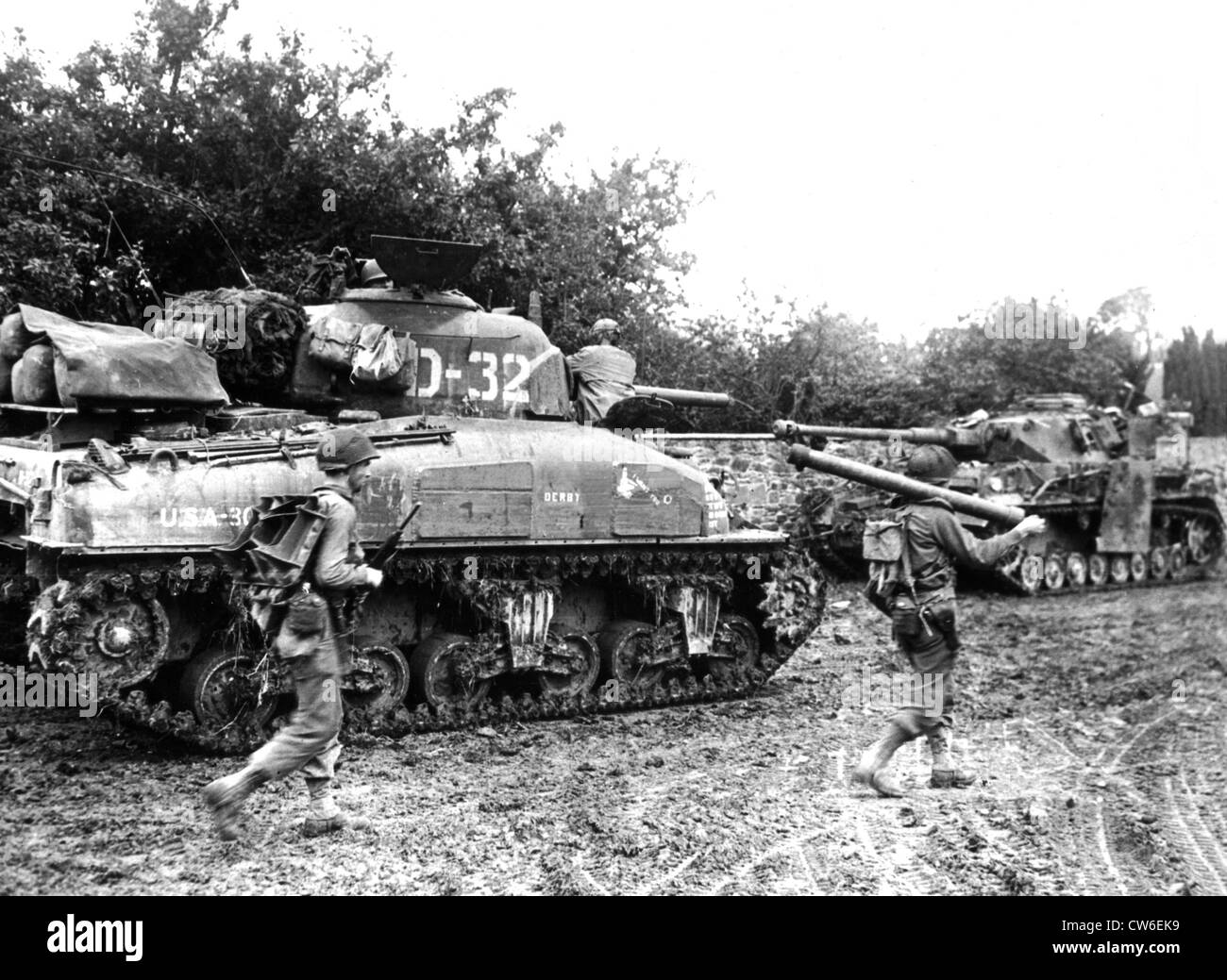 Destroyed german military equipment Black and White Stock Photos ...