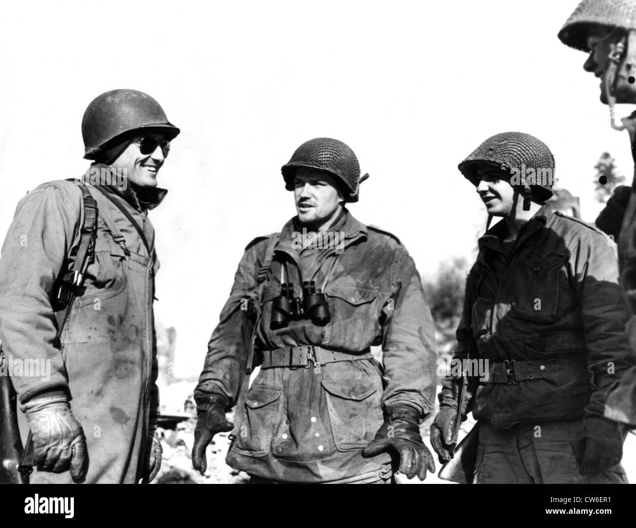 Units of 1st and 3rd U.S. Armies meet in Laroche January 14, 1945 Stock ...