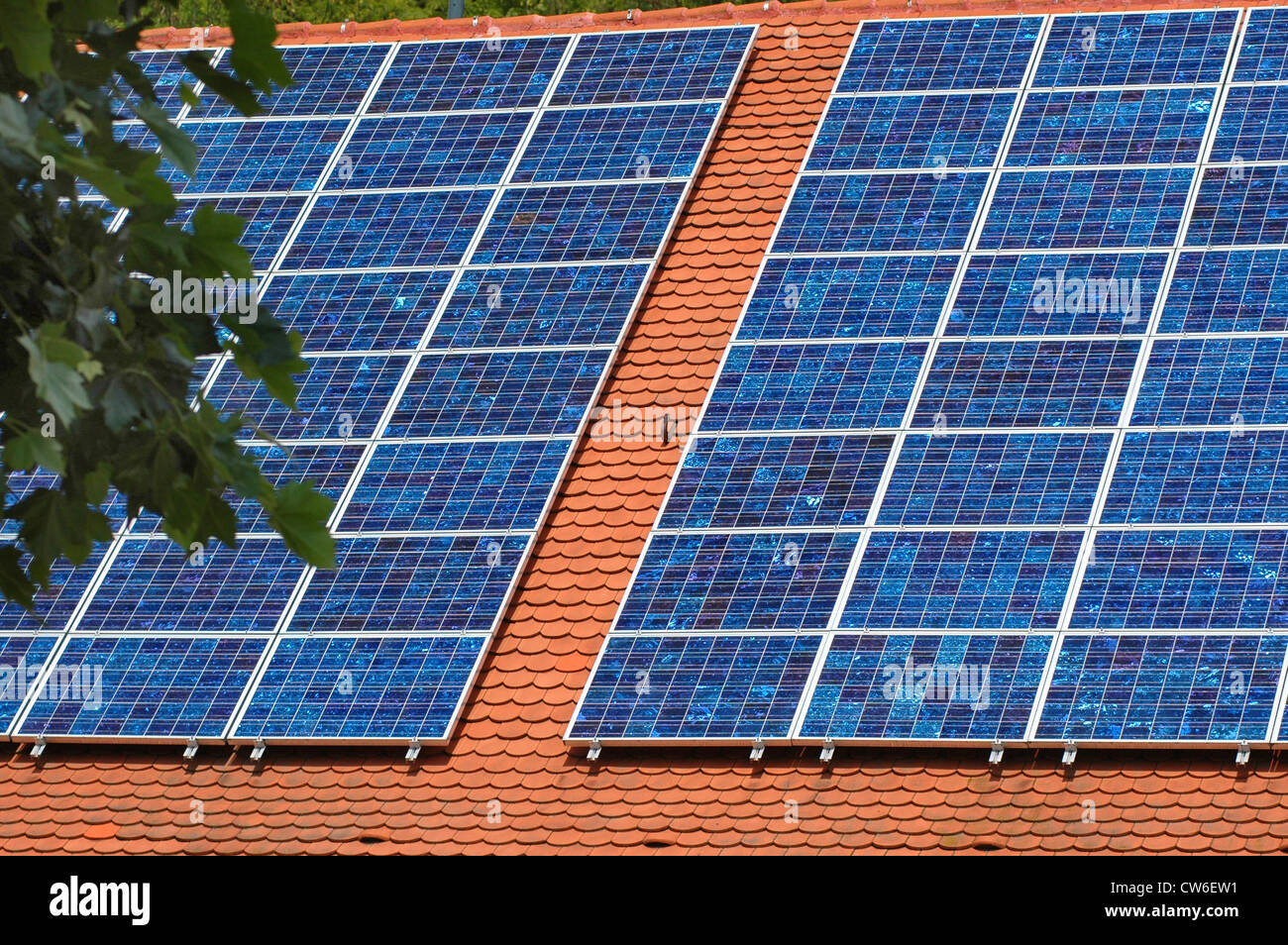 solar collectors on a roof Stock Photo - Alamy