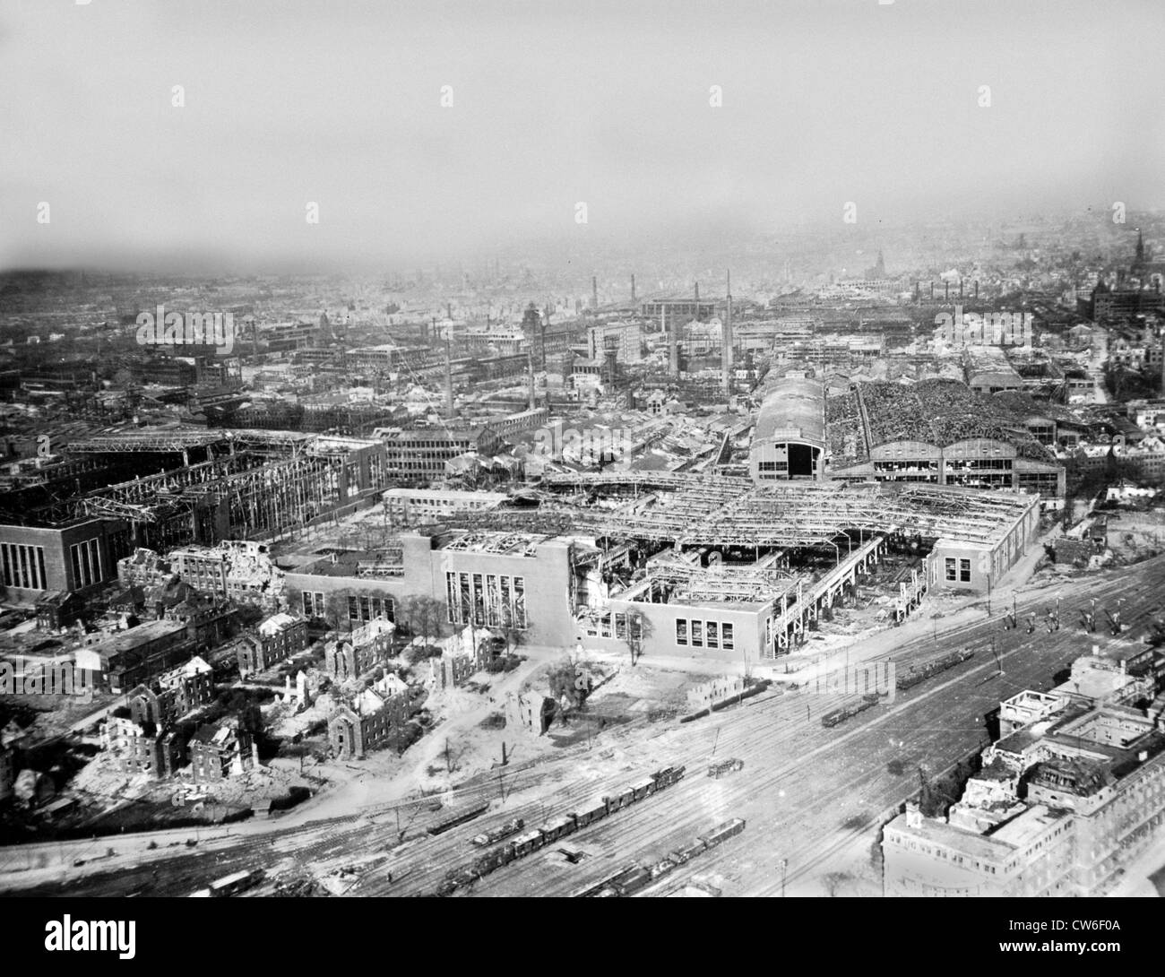 Krupp Plant destroyed by Allied bombing in Essen, April 10, 1945 Stock ...