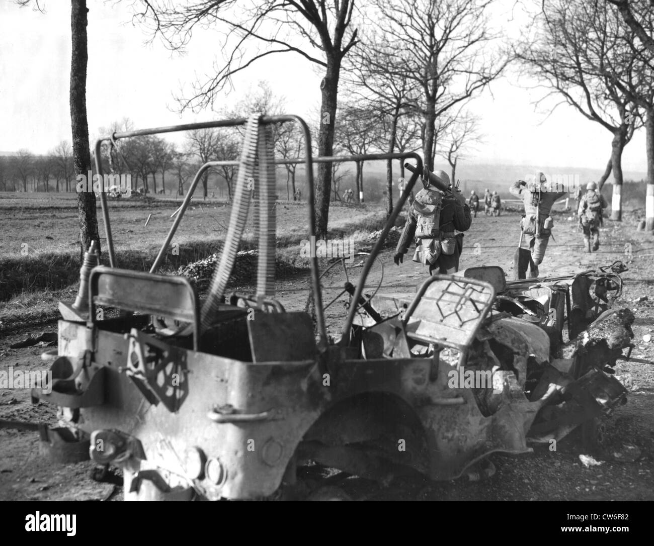 American infantrymen advance to Rimsdorf December 2, 1944 Stock Photo ...