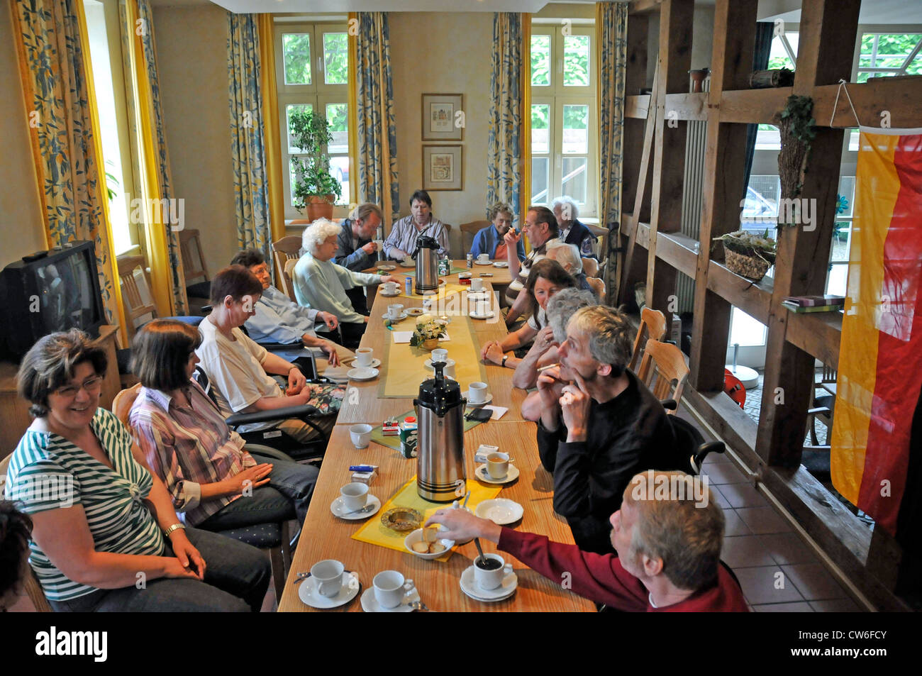 matinee for seniors, coffee break in a home for the elderly, Germany ...