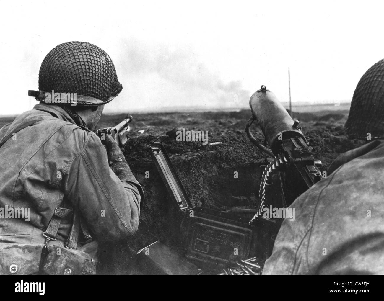 American infantrymen hold position before Duren (Germany) Fall 1944 ...