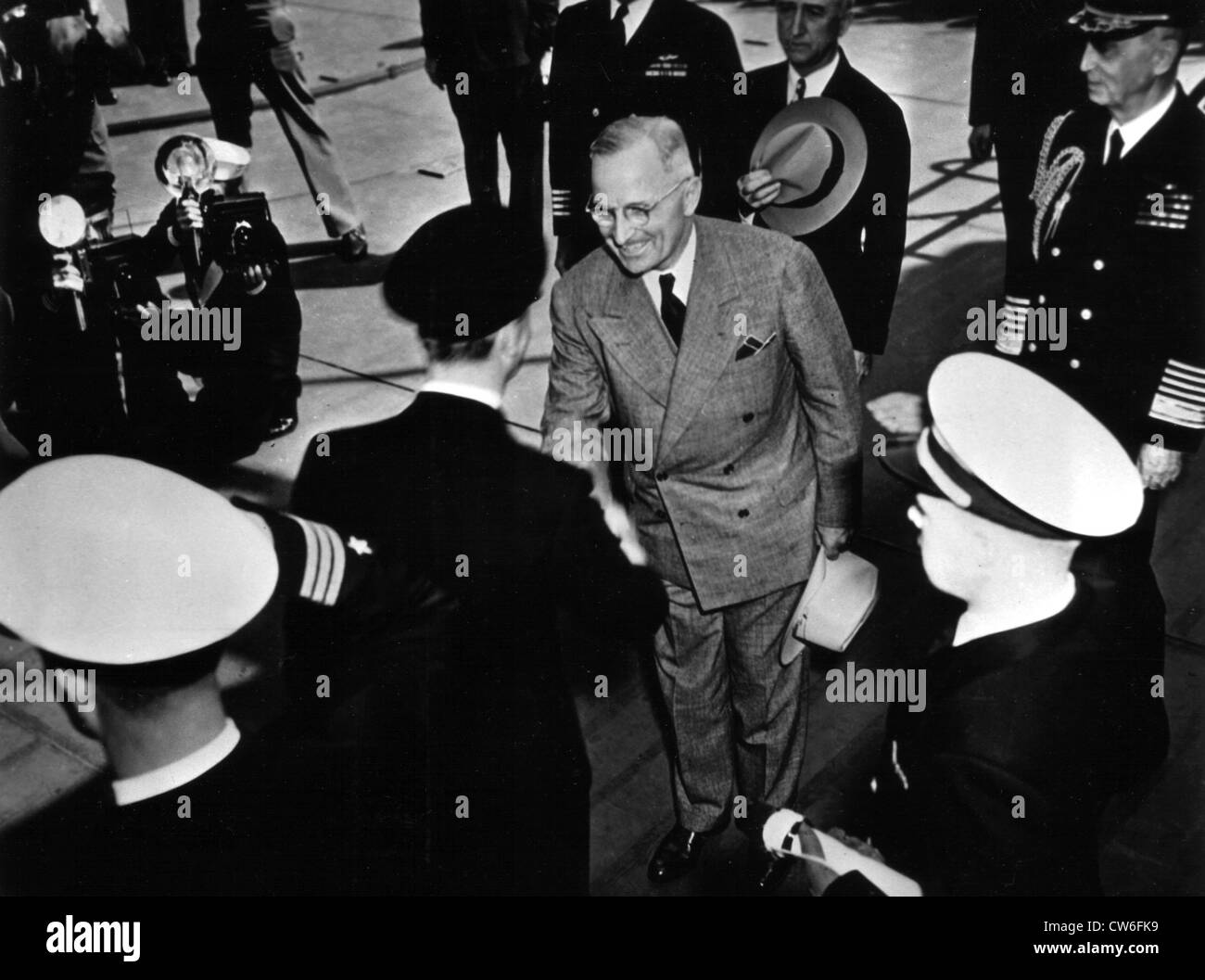 King George of England and American president Truman meet August 2 ...
