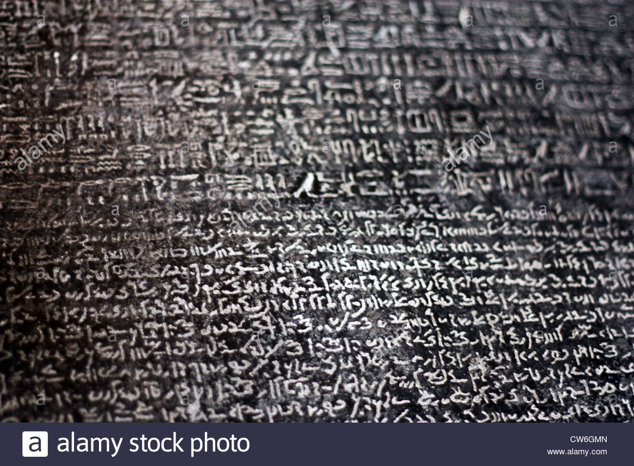 Close up view of Rosetta Stone, British Museum, London Stock Photo ...