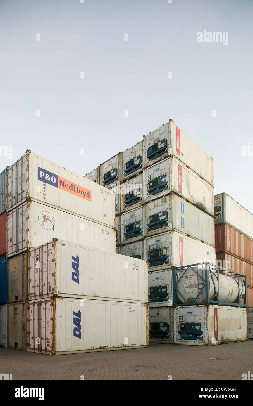 Hamburg, storage space for containers Stock Photo - Alamy
