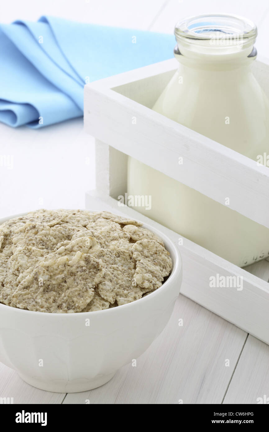 Delicious and nutritious lightly toasted breakfast cereal rice flakes ...
