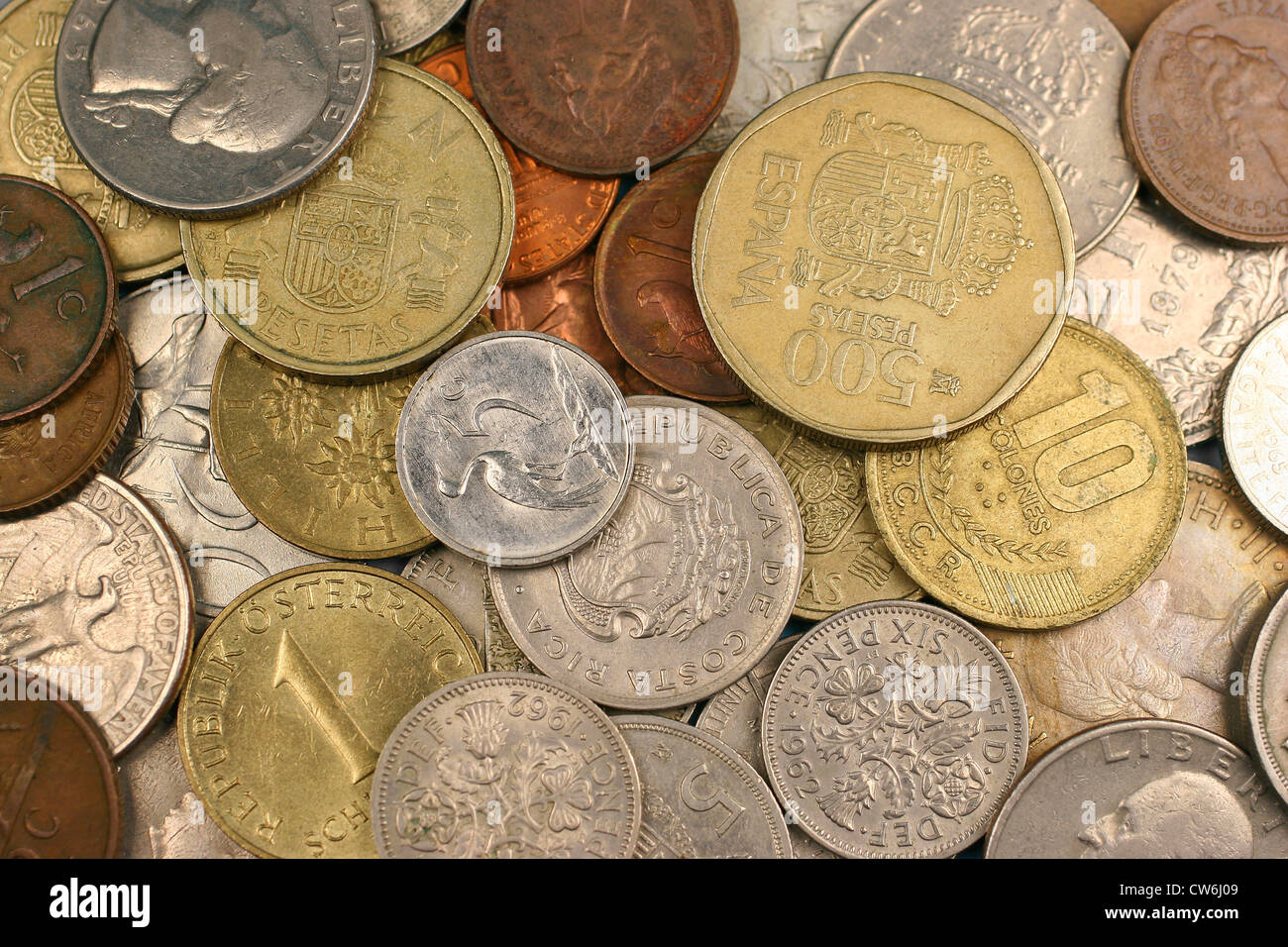 coins of different countries Stock Photo - Alamy