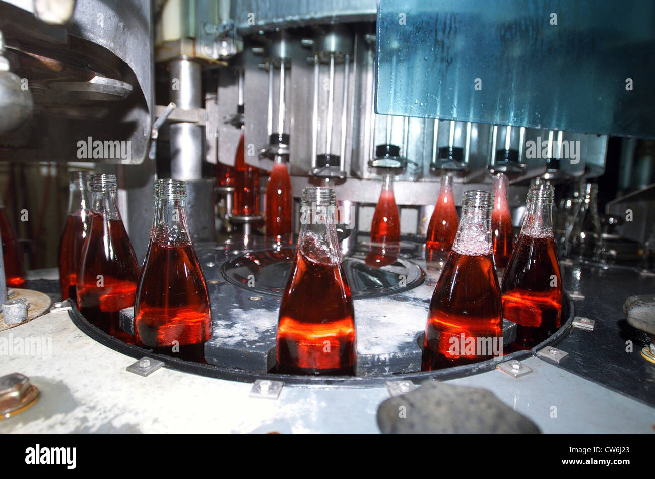 bottling plant with softdrink bottles Stock Photo - Alamy