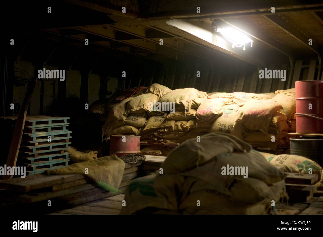 Hamburg, storage space in a ship Stock Photo - Alamy