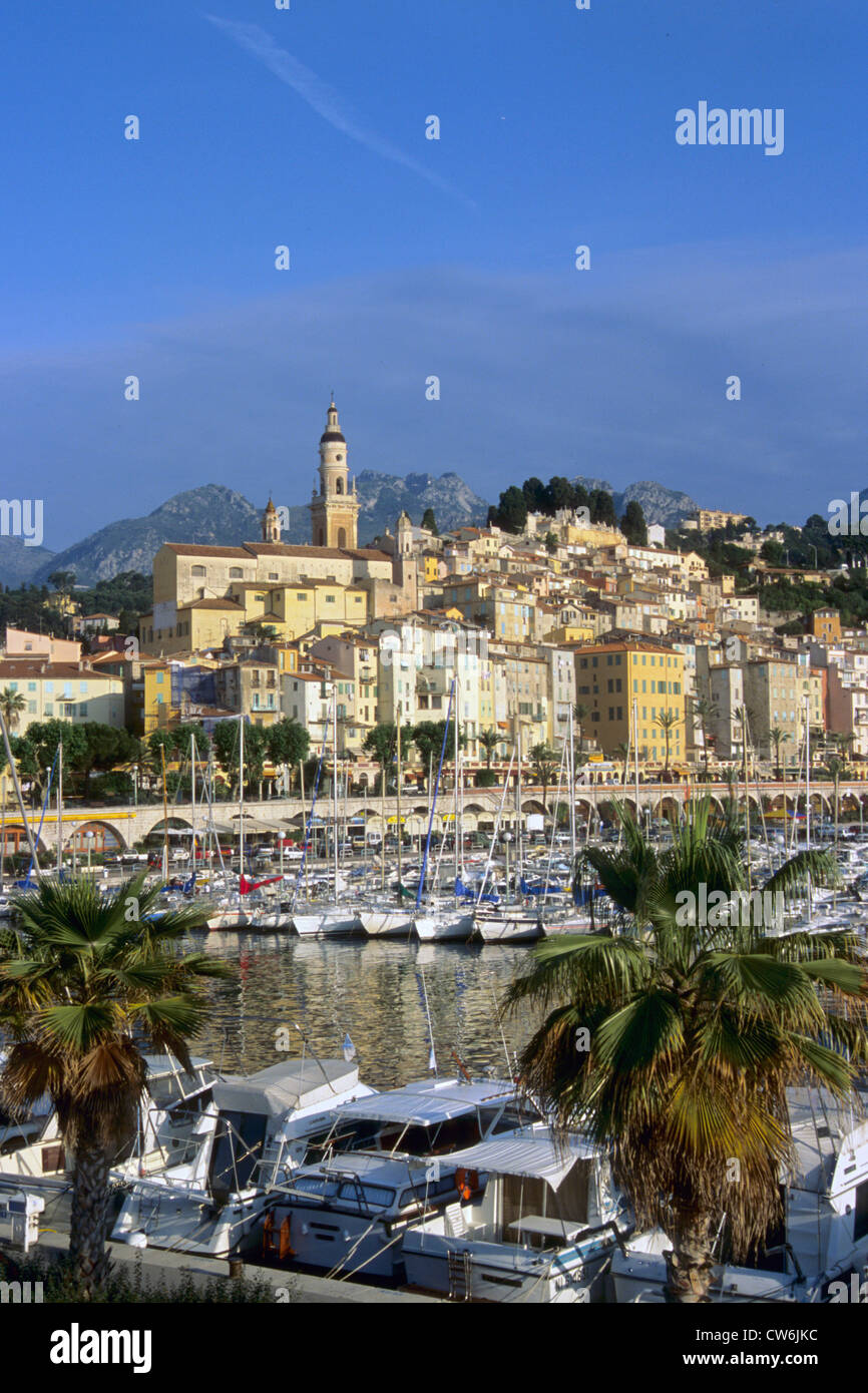 France, Côte d'Azur, Menton, harbour, general view Stock Photo - Alamy