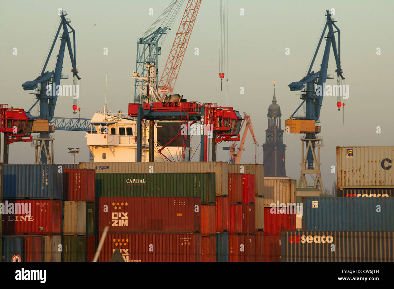 Hamburg, Tollerort Container Terminal Stock Photo - Alamy