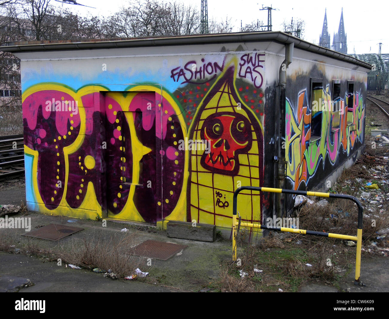 Graffiti on old railway control centre hi-res stock photography and ...