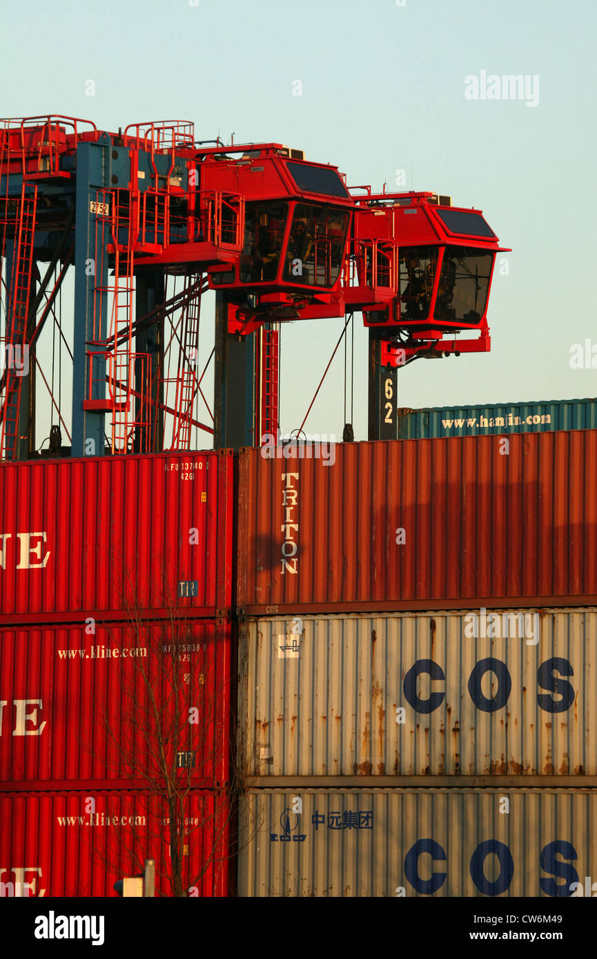 Hamburg, Tollerort Container Terminal Stock Photo - Alamy