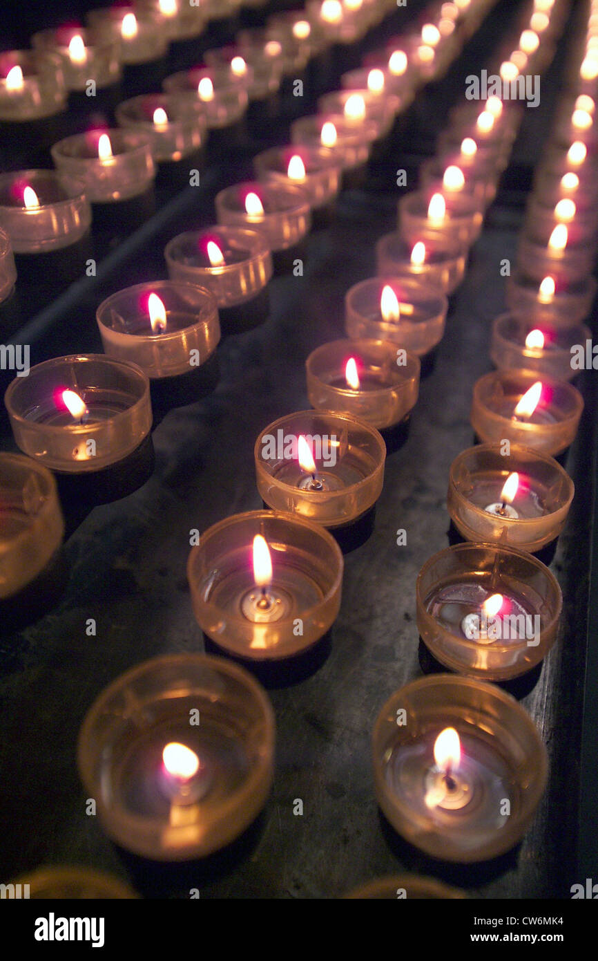 many candles in a church Stock Photo - Alamy