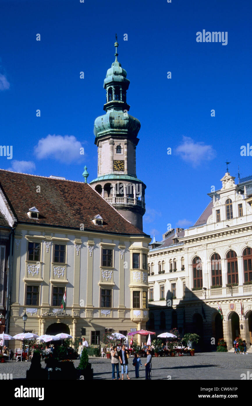 Hungary, Sopron, Main Square, Firewatch Tower Stock Photo - Alamy