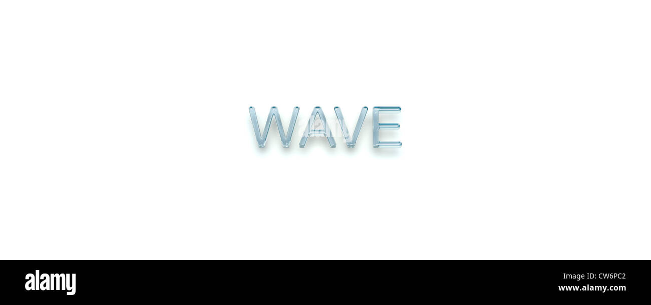 3D Key Word "WAVE" Glass Style Stock Photo - Alamy