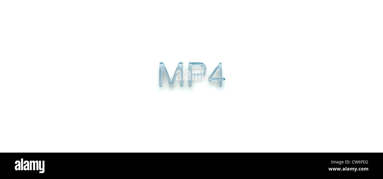 3D Key Word "MP4" Glass Style Stock Photo - Alamy