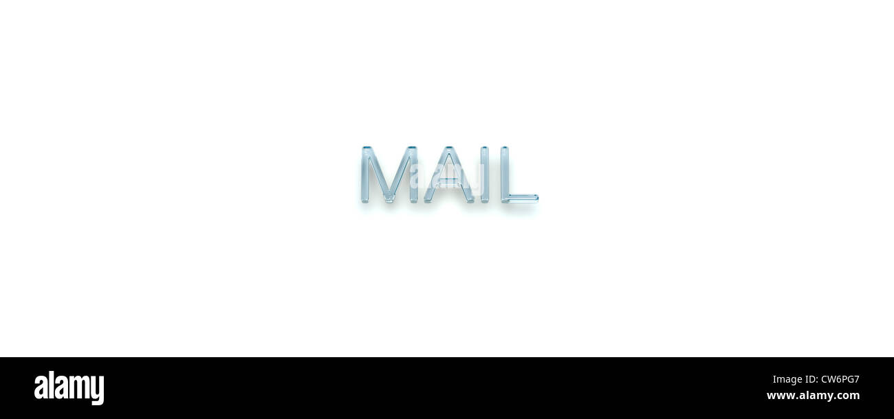 3D Key Word "MAIL" Glass Style Stock Photo - Alamy
