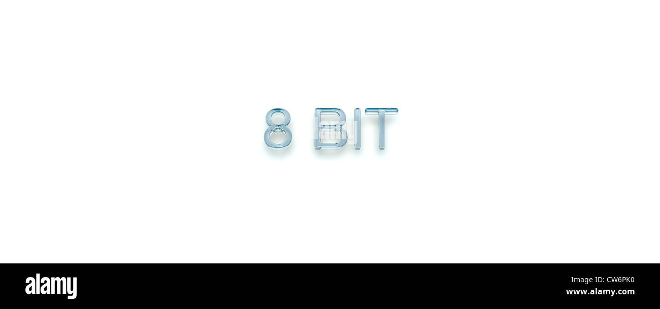 3D Key Word "8 BIT" Glass Style Stock Photo - Alamy