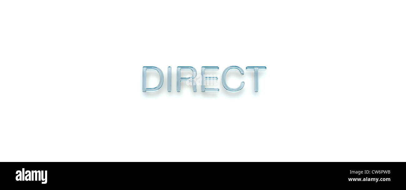 3D Key Word "DIRECT" Glass Style Stock Photo - Alamy