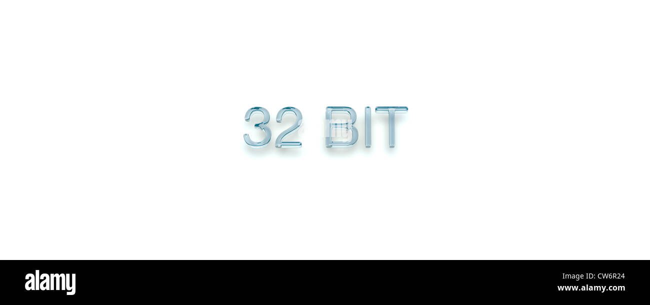 3D Key Word "32 BIT" Glass Style Stock Photo - Alamy