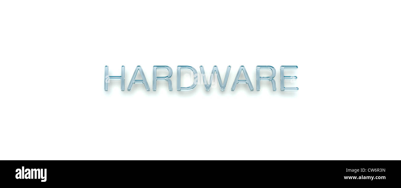 3D Key Word "HARDWARE" Glass Style Stock Photo - Alamy