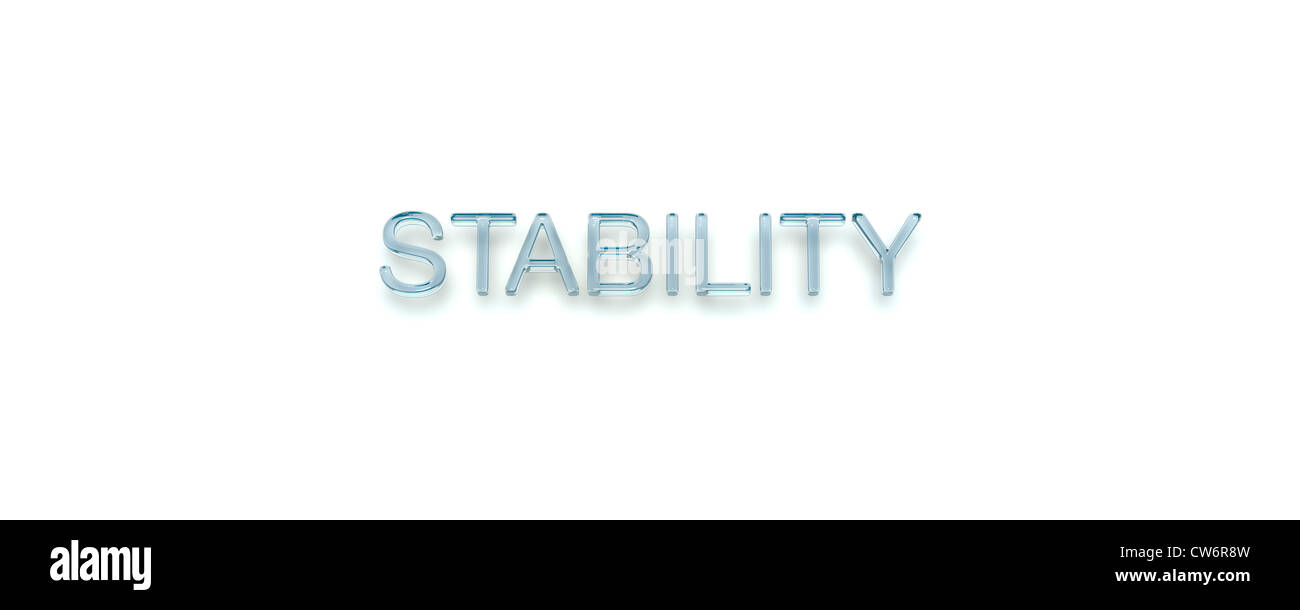 3D Key Word "STABILITY" Glass Style Stock Photo - Alamy