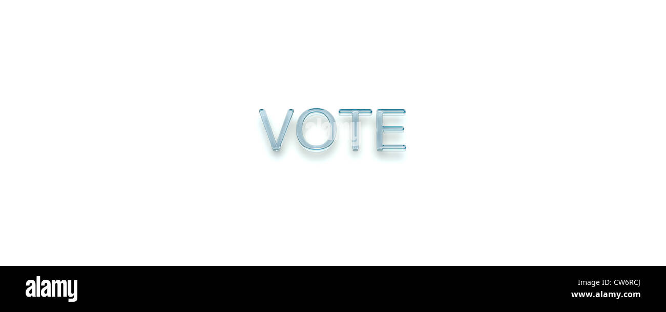 3D Key Word "VOTE" Glass Style Stock Photo - Alamy