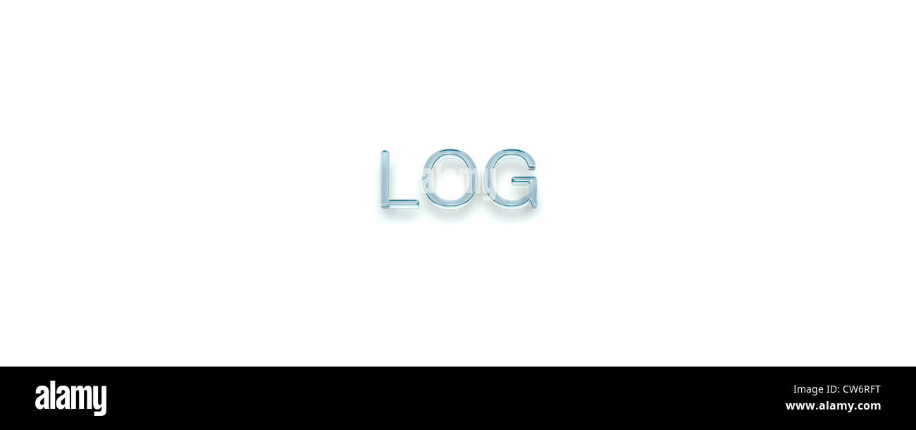 3D Key Word "LOG" Glass Style Stock Photo - Alamy