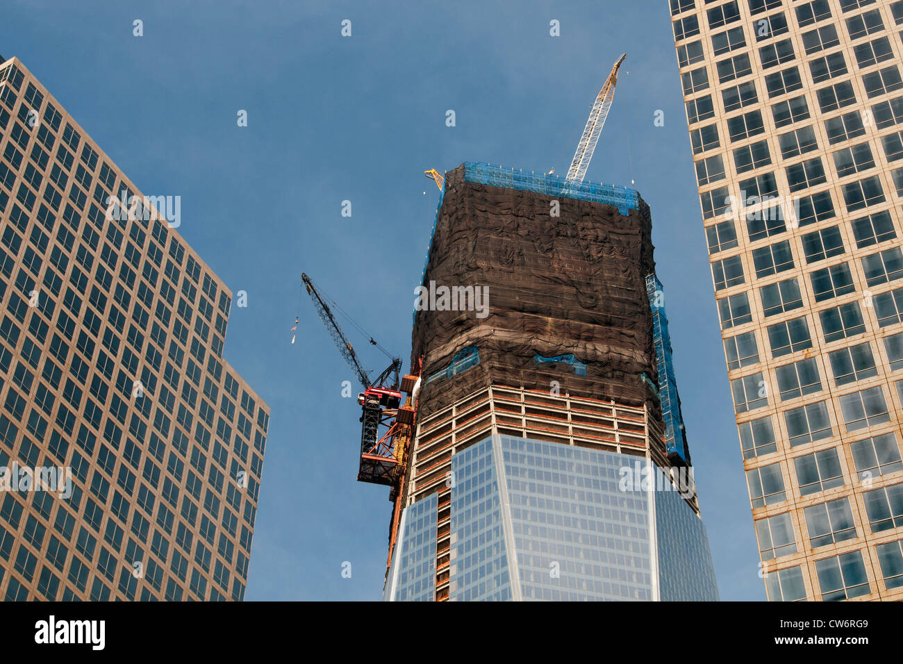 Financial Center background Freedom Tower or Tower One World Trade ...