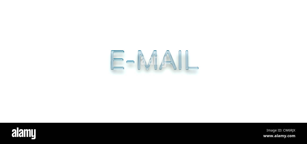 3D Key Word "E-MAIL" Glass Style Stock Photo - Alamy