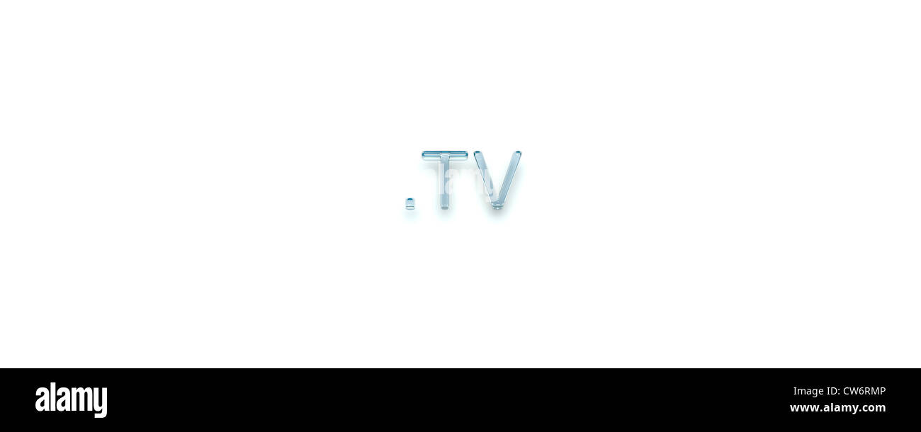 3D Key Word ".TV" Glass Style Stock Photo - Alamy