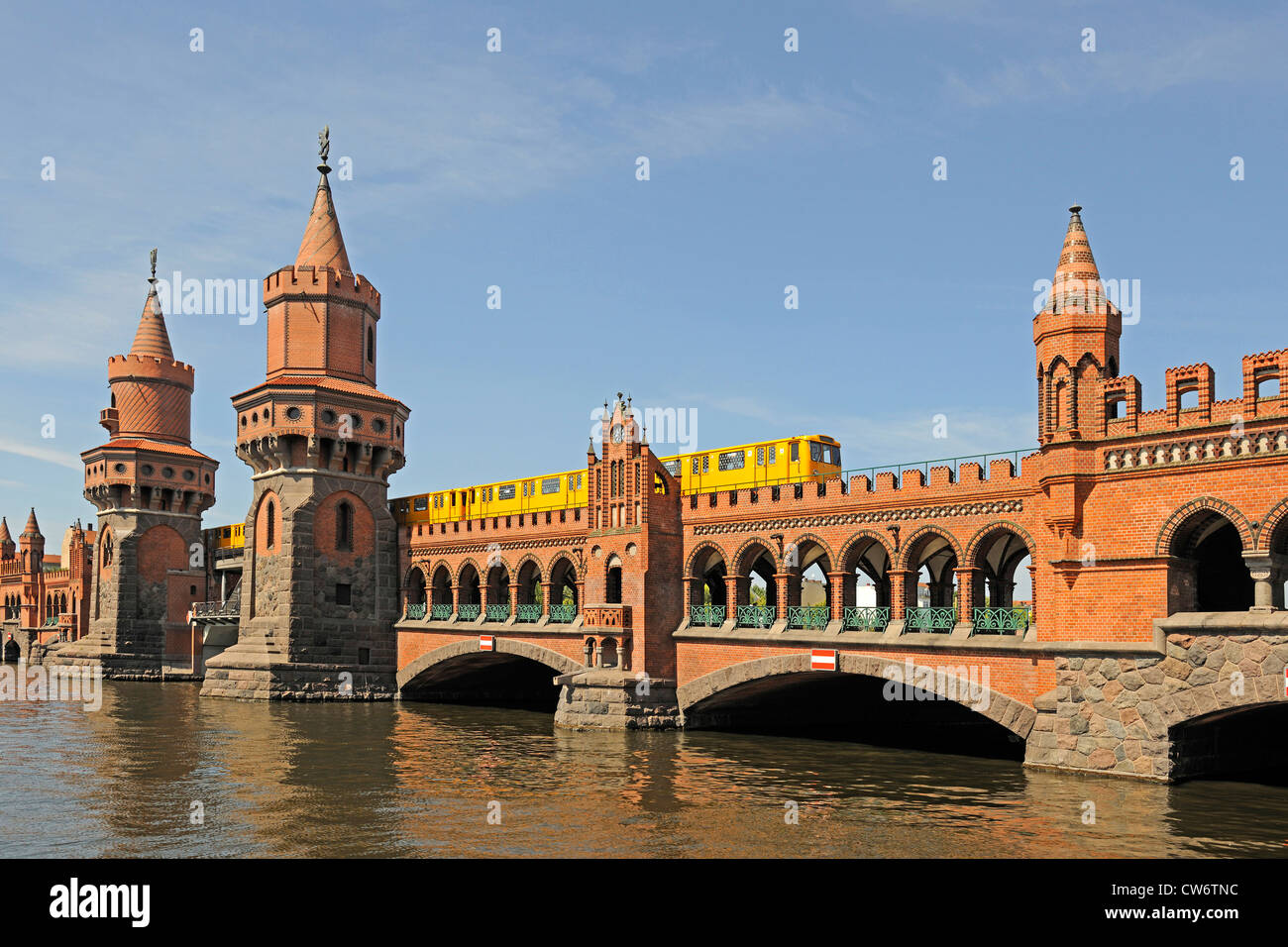 Oberbaumbruecke, Oberbaum bridge over Spree river, Germany, Berlin ...