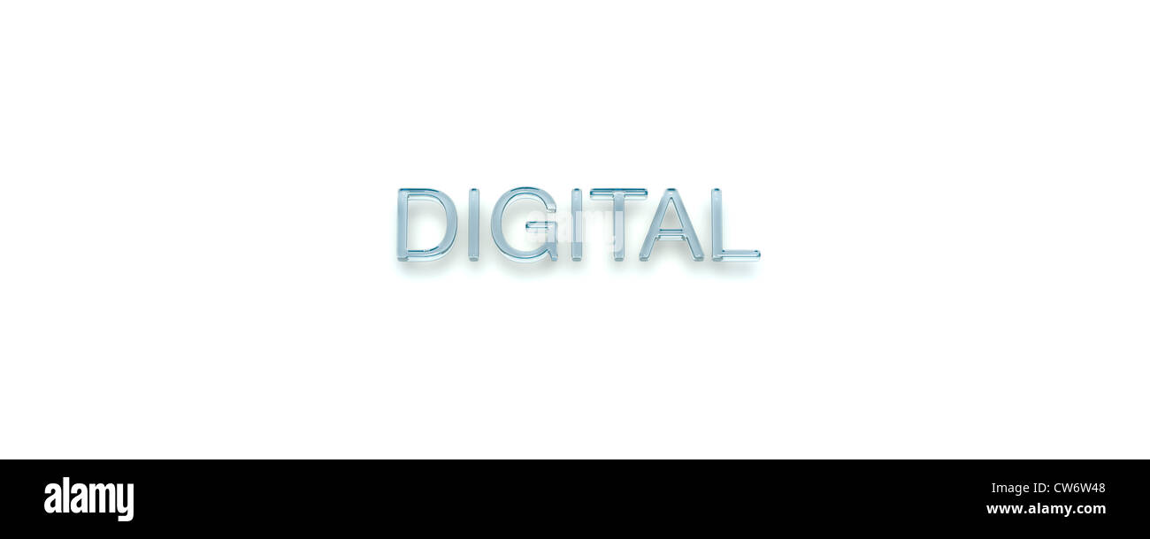 3D Key Word "DIGITAL" Glass Style Stock Photo - Alamy