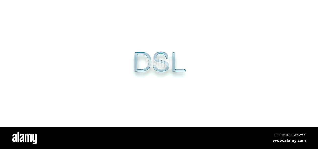 3D Key Word "DSL" Glass Style Stock Photo - Alamy