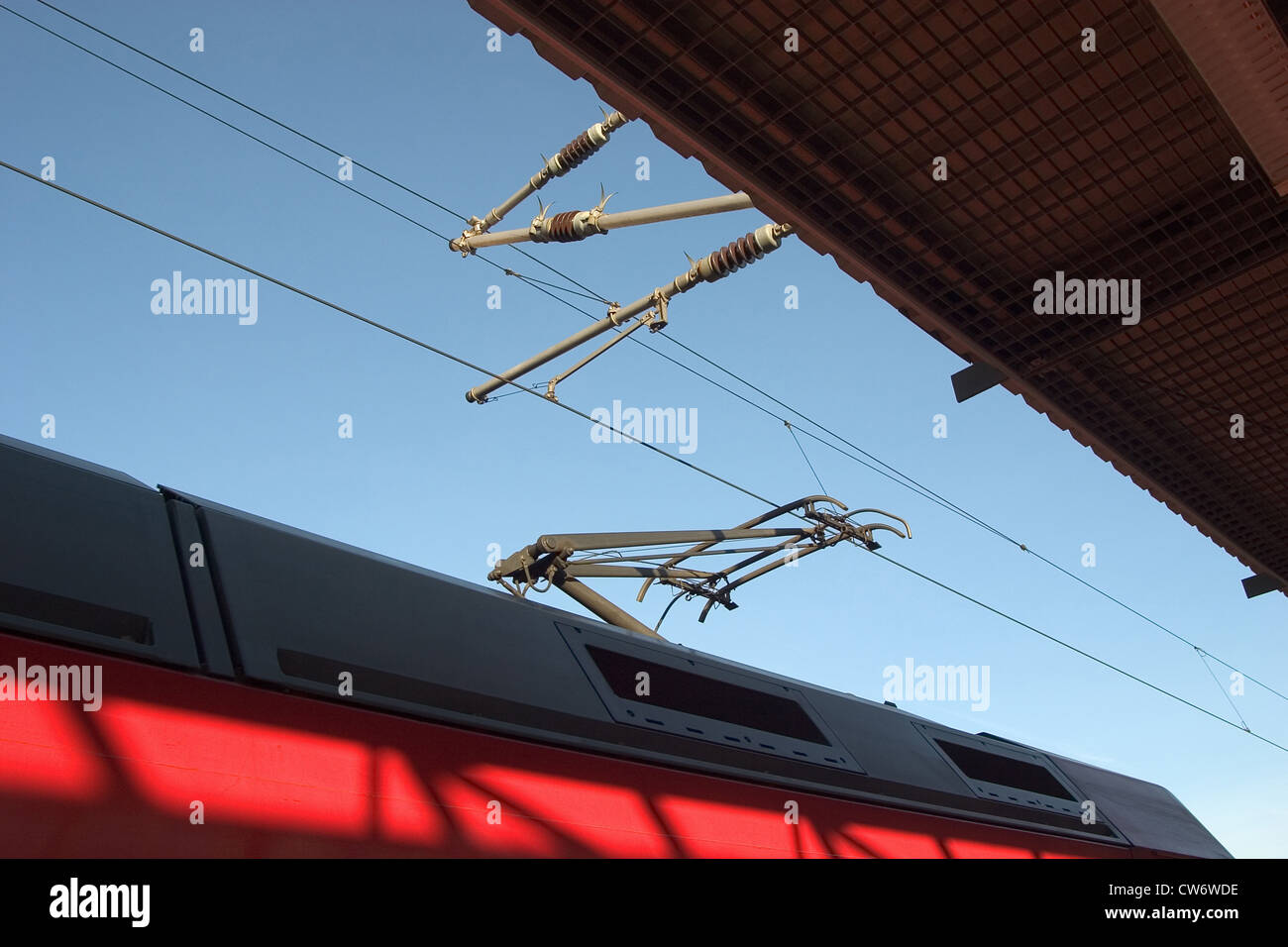 overhead contact line, Germany Stock Photo - Alamy