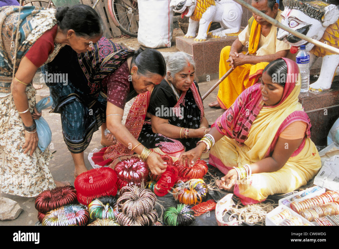 India, Orissa, Puri, market, shopping for bracelets Stock Photo - Alamy
