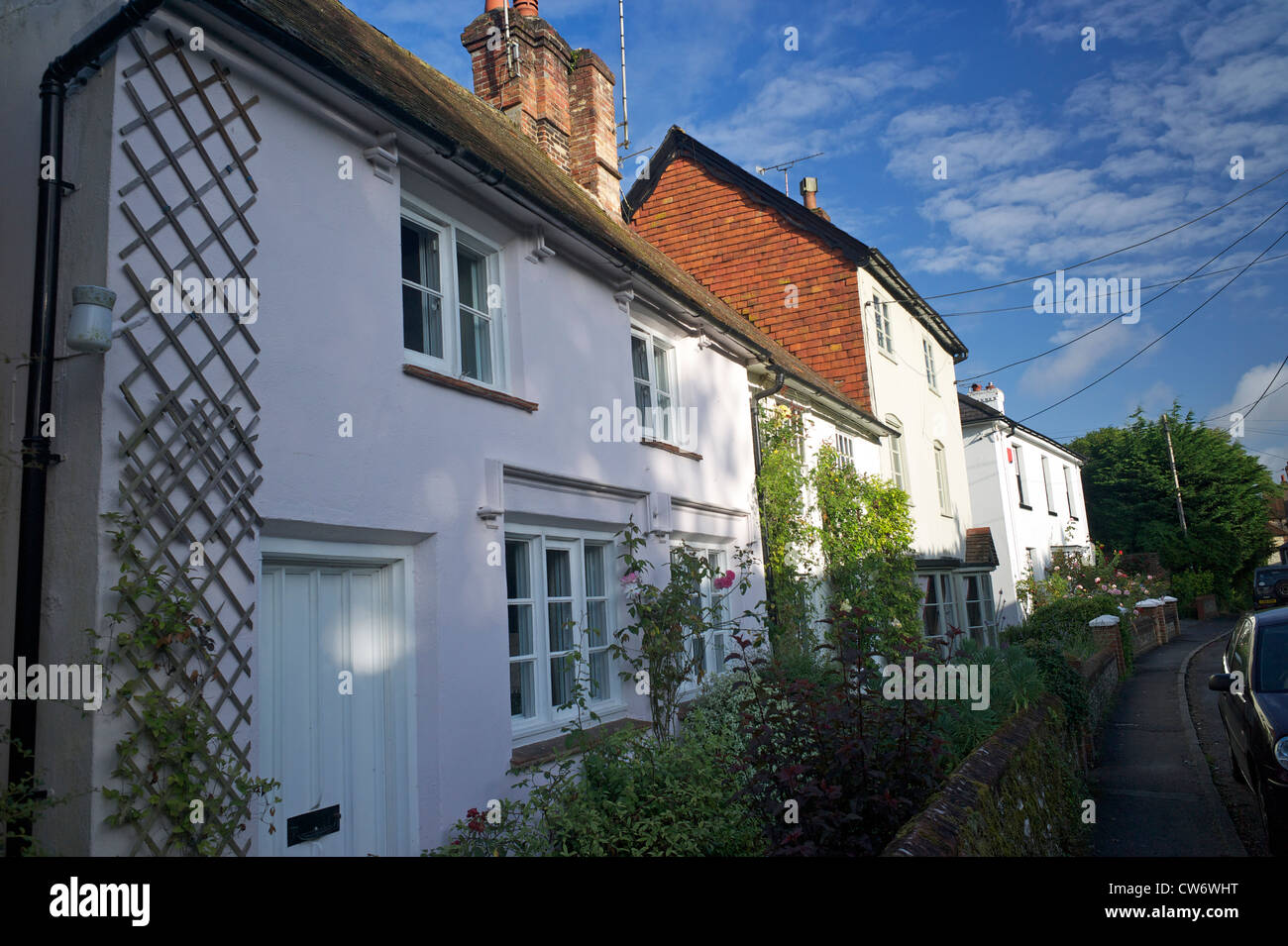 Cottages, High Street, Buriton Hampshire Stock Photo - Alamy