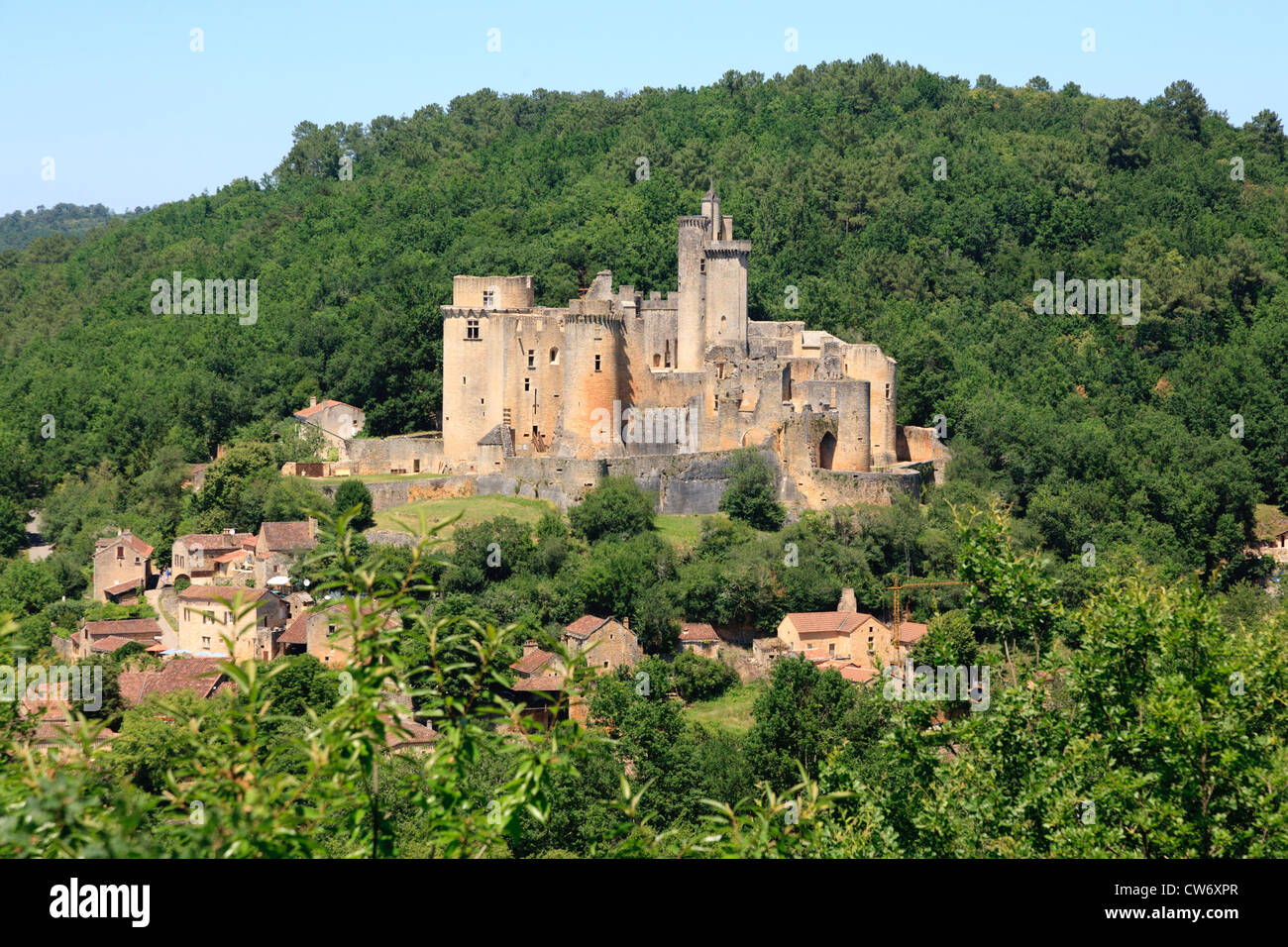 Chateau de Bonaguil from the approach road Stock Photo - Alamy