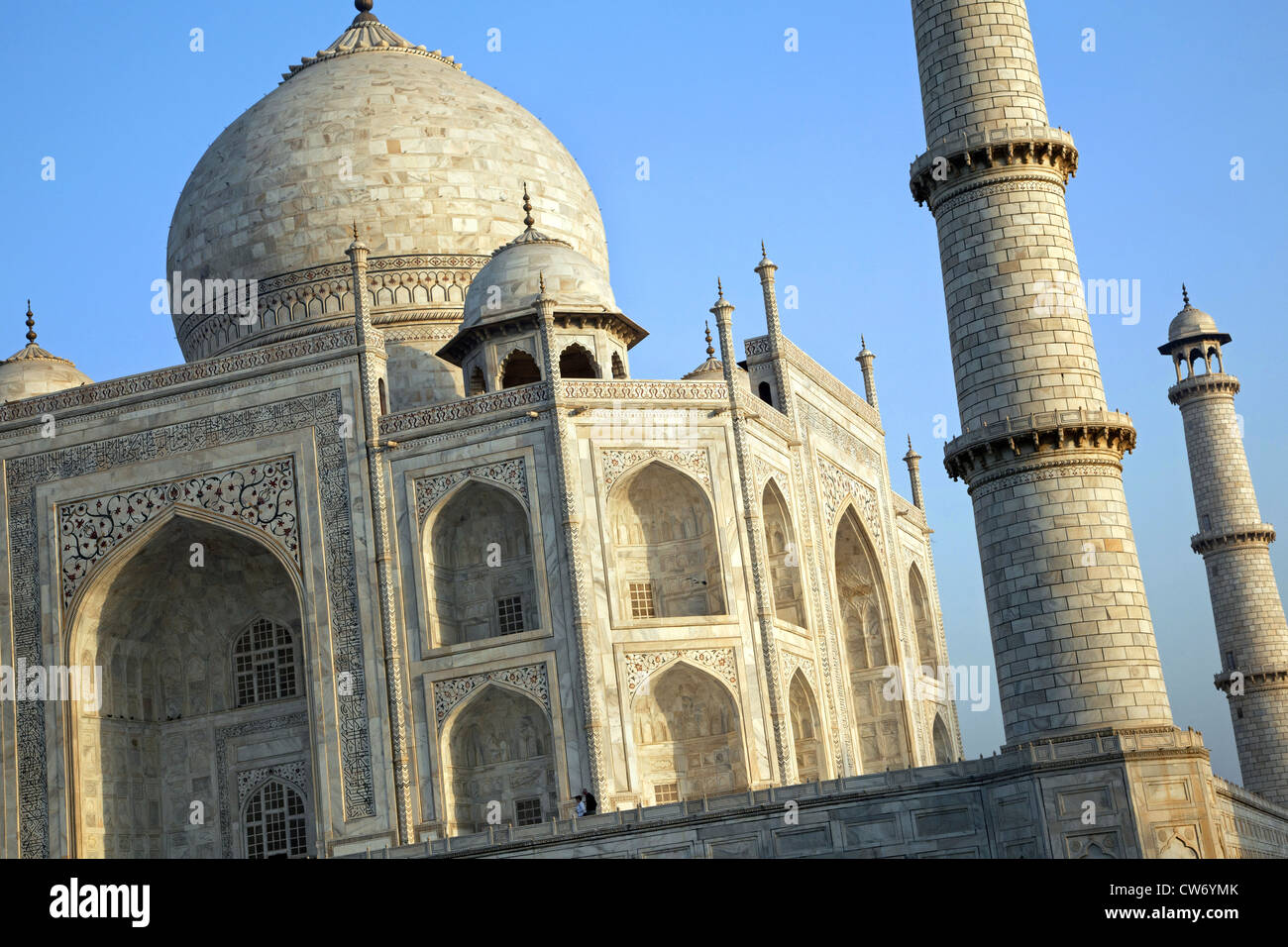 The Taj Mahal, mausoleum in white marble in Agra, Uttar Pradesh, India ...