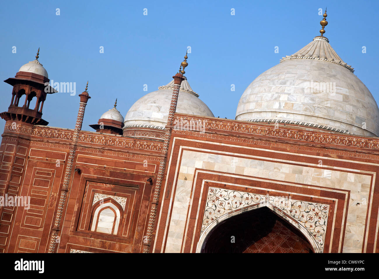 The Taj Mahal, mausoleum in white marble in Agra, Uttar Pradesh, India ...